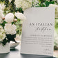Ellesmere White | Printable An Italian Tradition Sign Template – Black ...