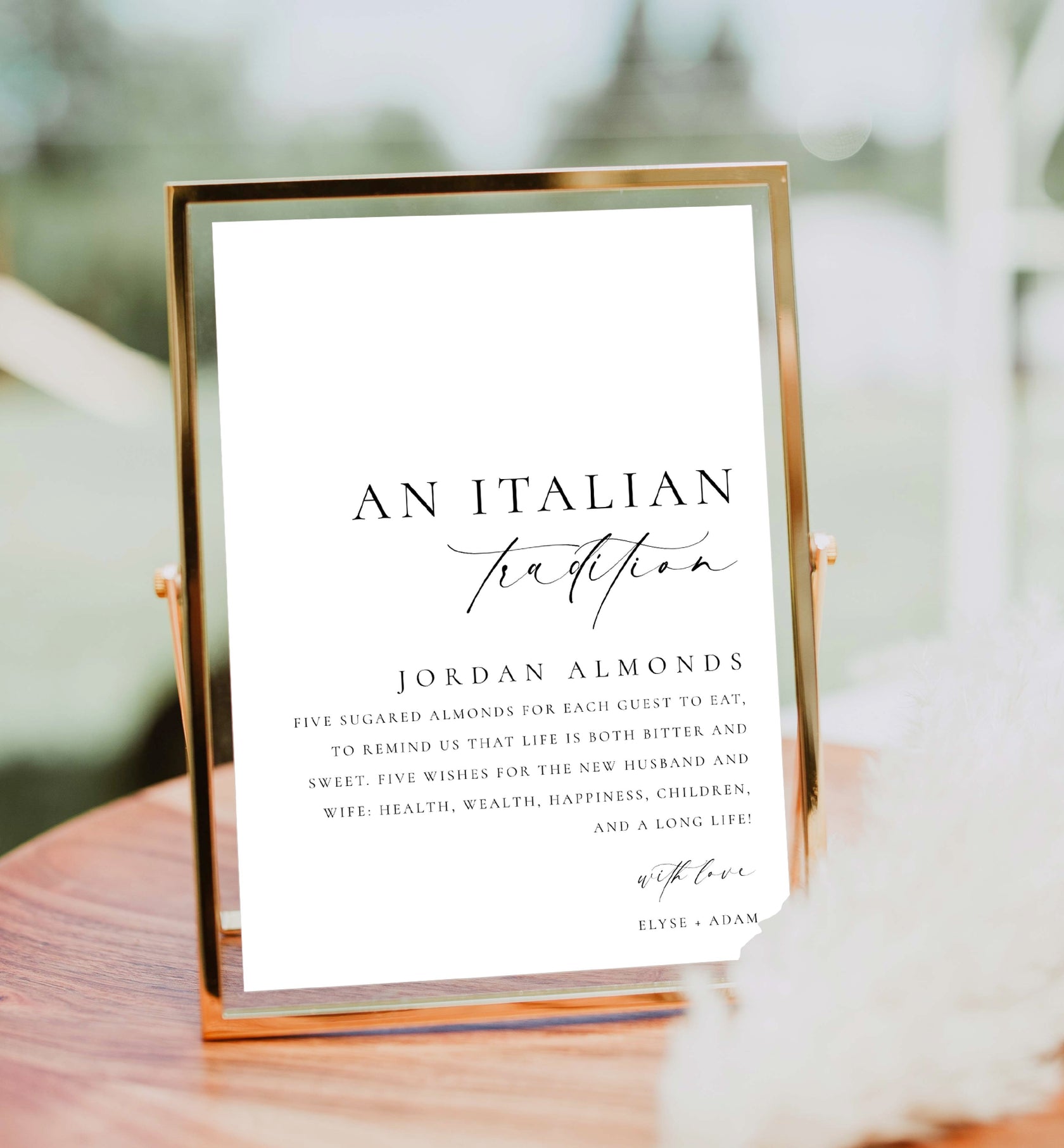 Ellesmere White | Printable An Italian Tradition Sign Template – Black ...
