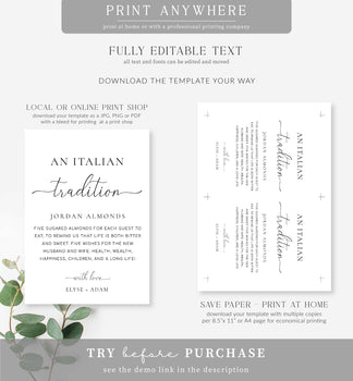 Quinn Script | Printable An Italian Tradition Sign Template – Black Bow ...