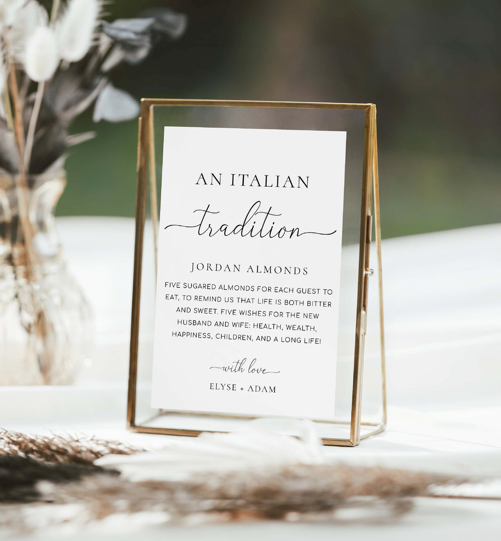 Quinn Script | Printable An Italian Tradition Sign Template – Black Bow ...