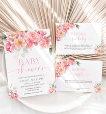 Piper Floral White | Printable Baby Shower Invitation Suite Template ...