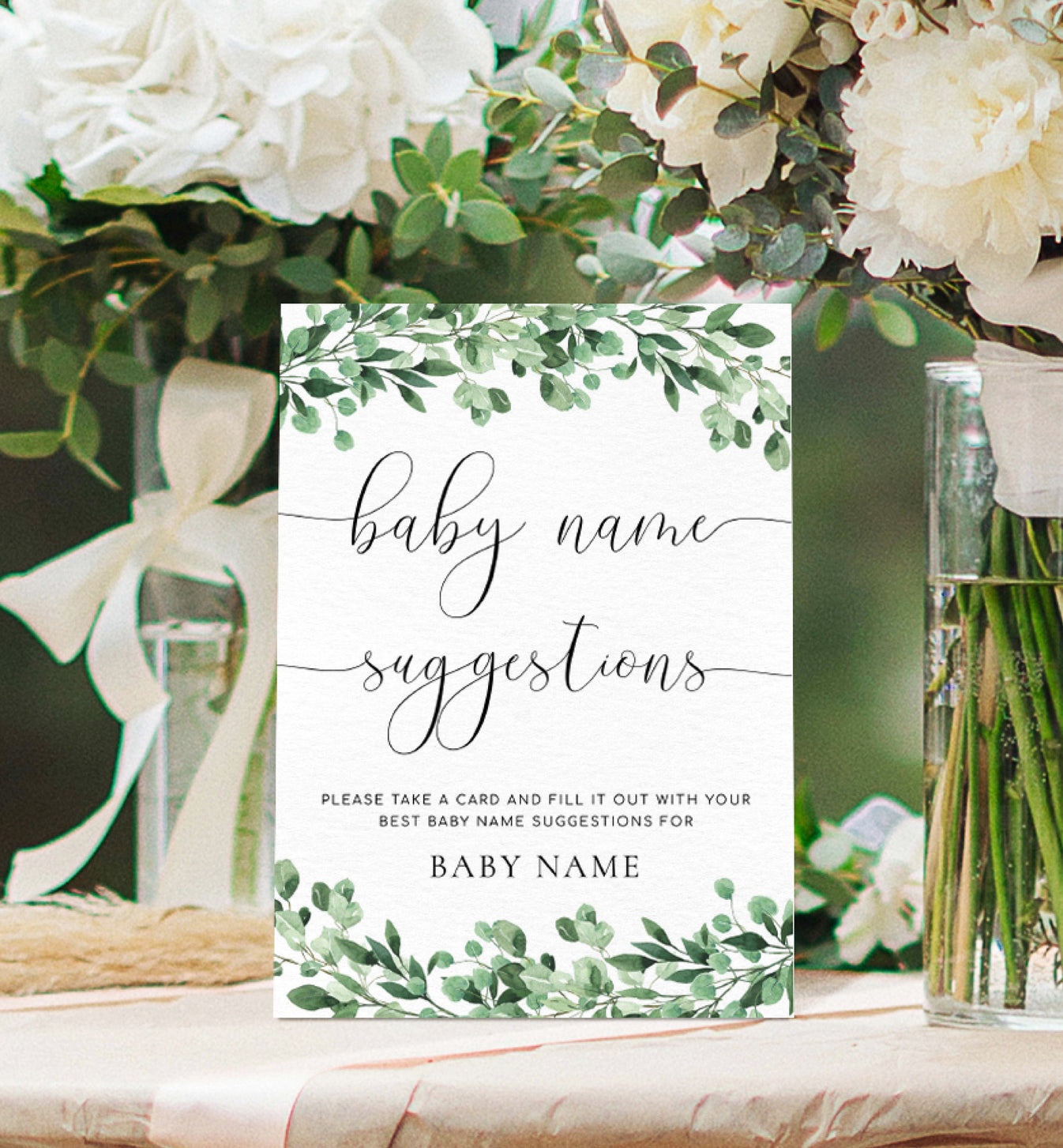 Everly | Printable Baby Name Suggestion Game Template – Black Bow Studio