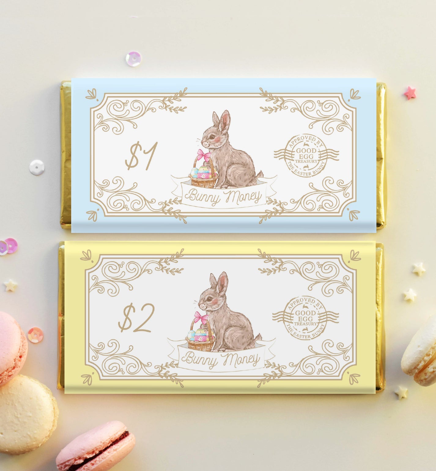 Easter Multi | Printable Bunny Money Chocolate Wrapper Template – Black ...