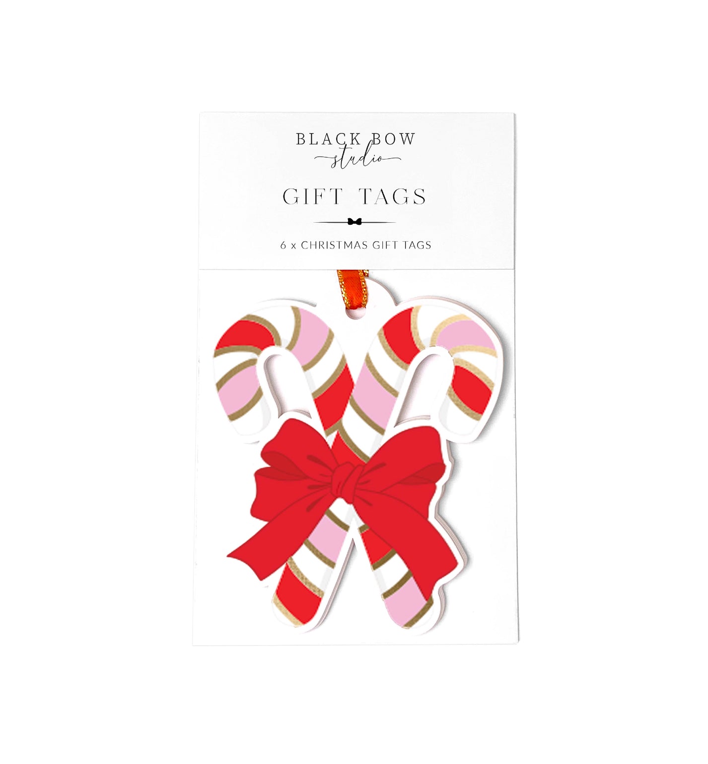 Candy Cane Christmas Gift Tags Set – Black Bow Studio