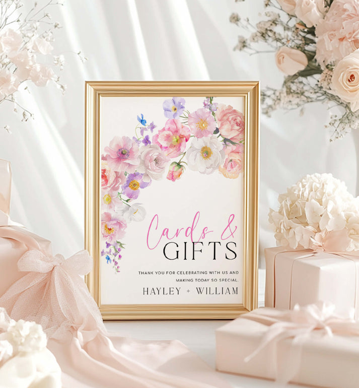 Eloise Floral | Printable Cards and Gifts Sign Template – Black Bow Studio