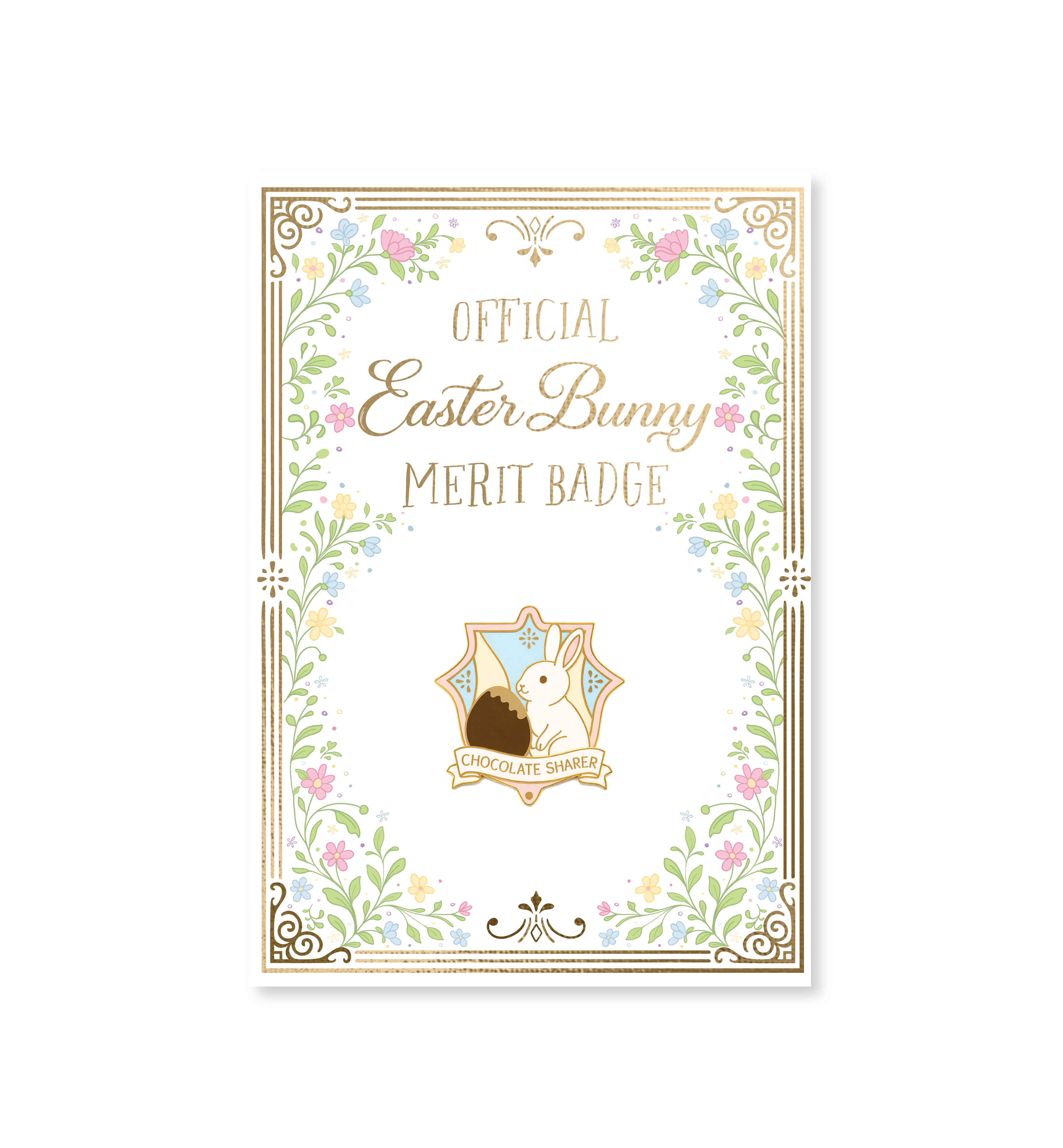 Chocolate Sharer Easter Merit Badge Enamel Pin – Black Bow Studio