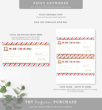 Stripe Pink Multi | Printable Christmas Cheque Gift Voucher Template ...