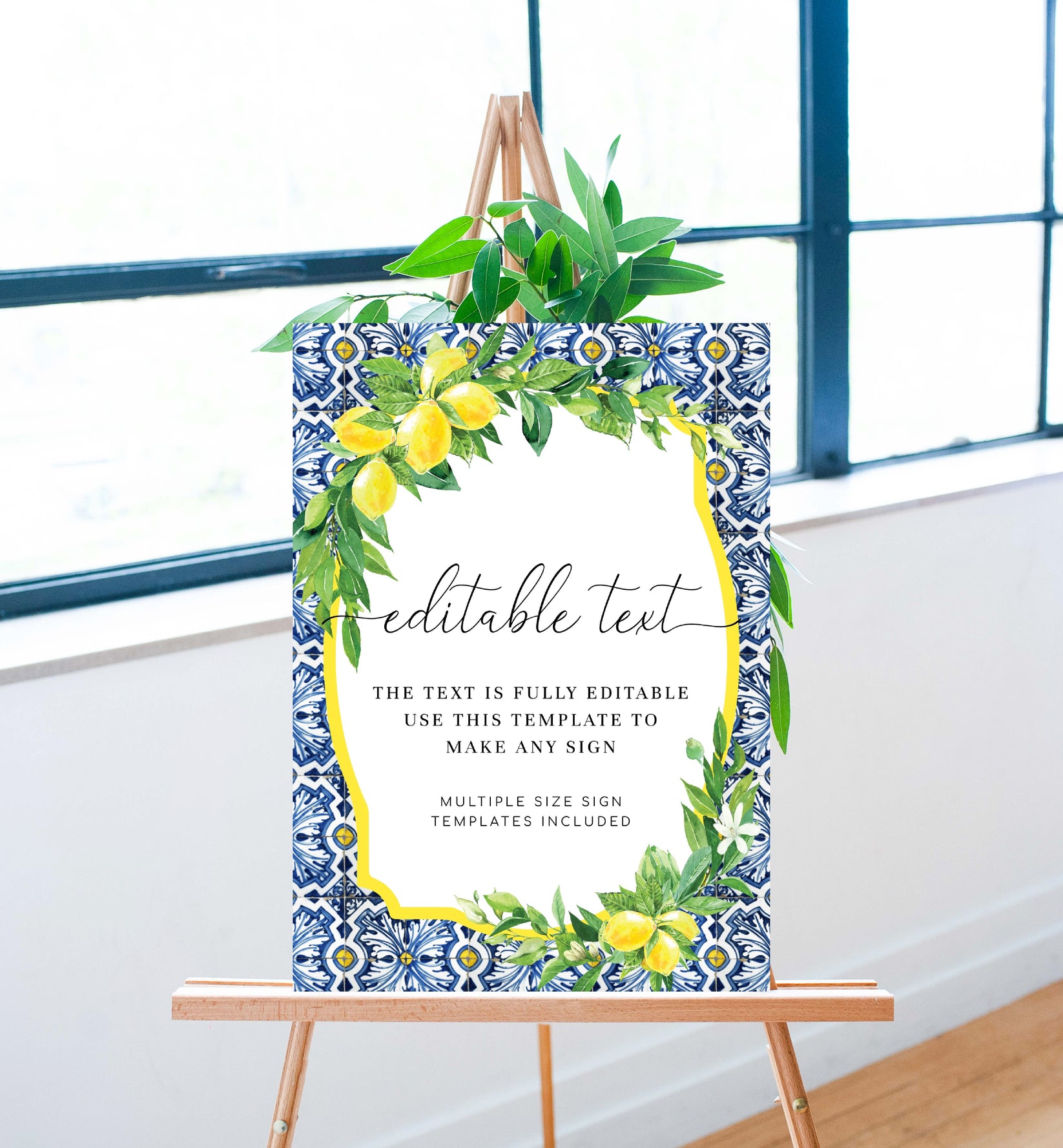 Positano Lemons | Printable Custom Text Sign Template – Black Bow Studio