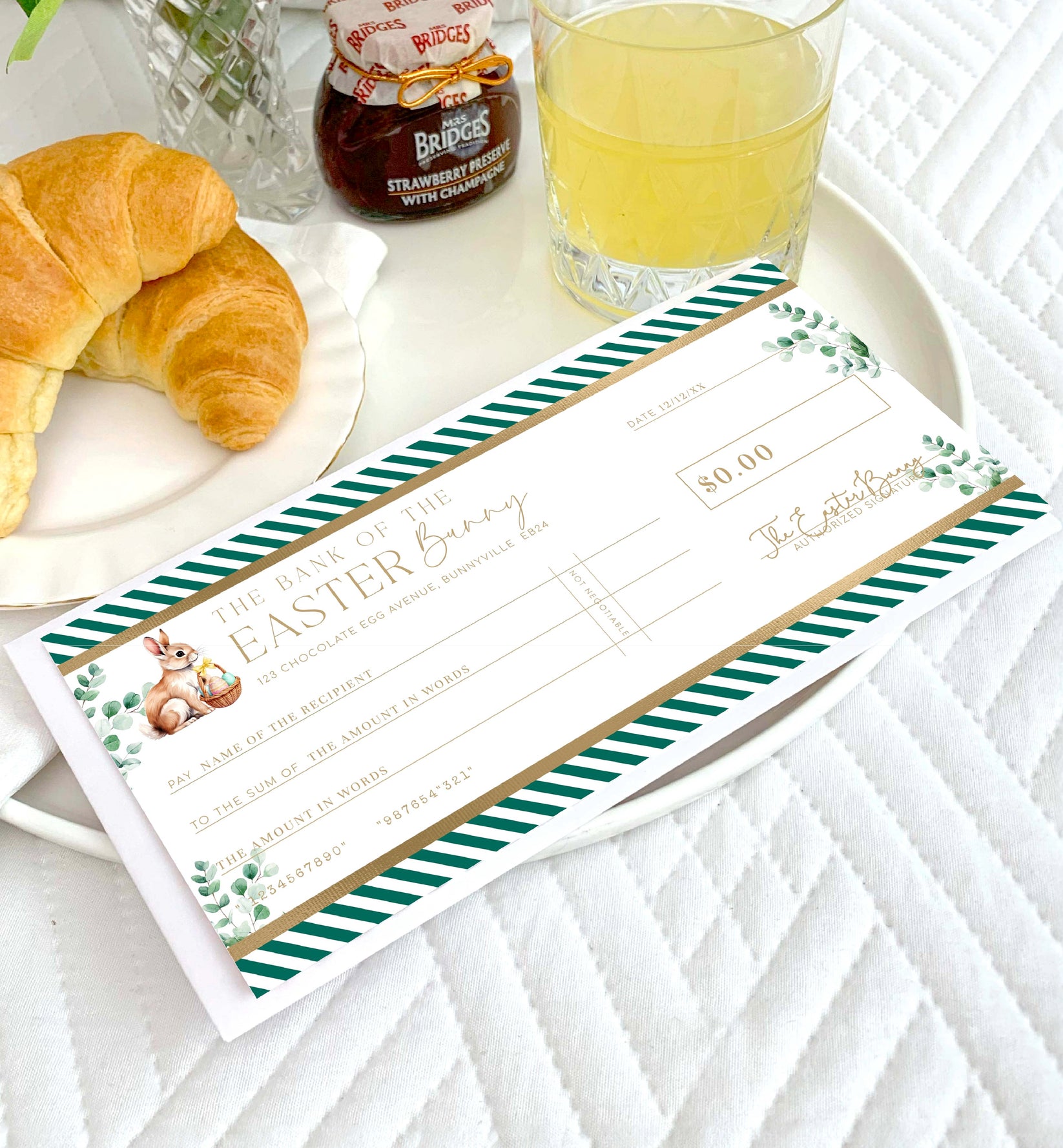 Ferras Green | Printable Easter Cheque Gift Voucher Template – Black ...