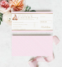 Stripe Pink | Printable Easter Cheque Gift Voucher Template – Black Bow ...