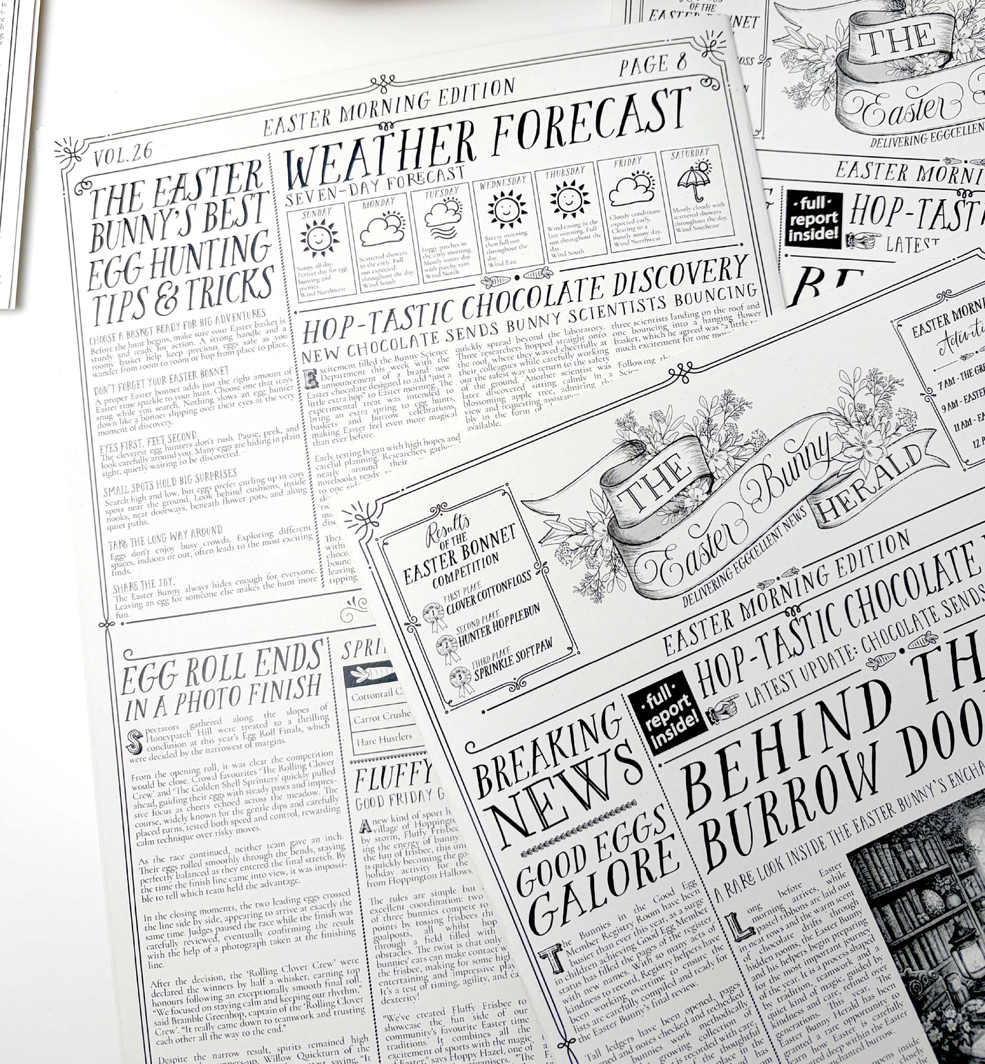 Easter Newspaper Activity Booklet – Black Bow Studio
