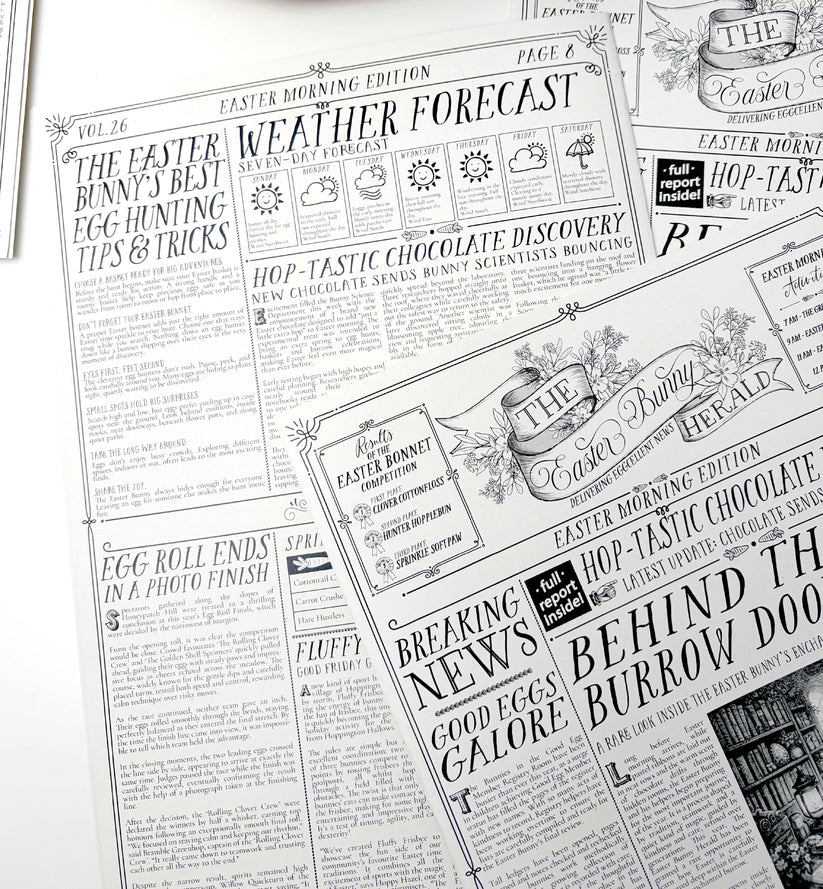 Easter Newspaper Activity Booklet – Black Bow Studio