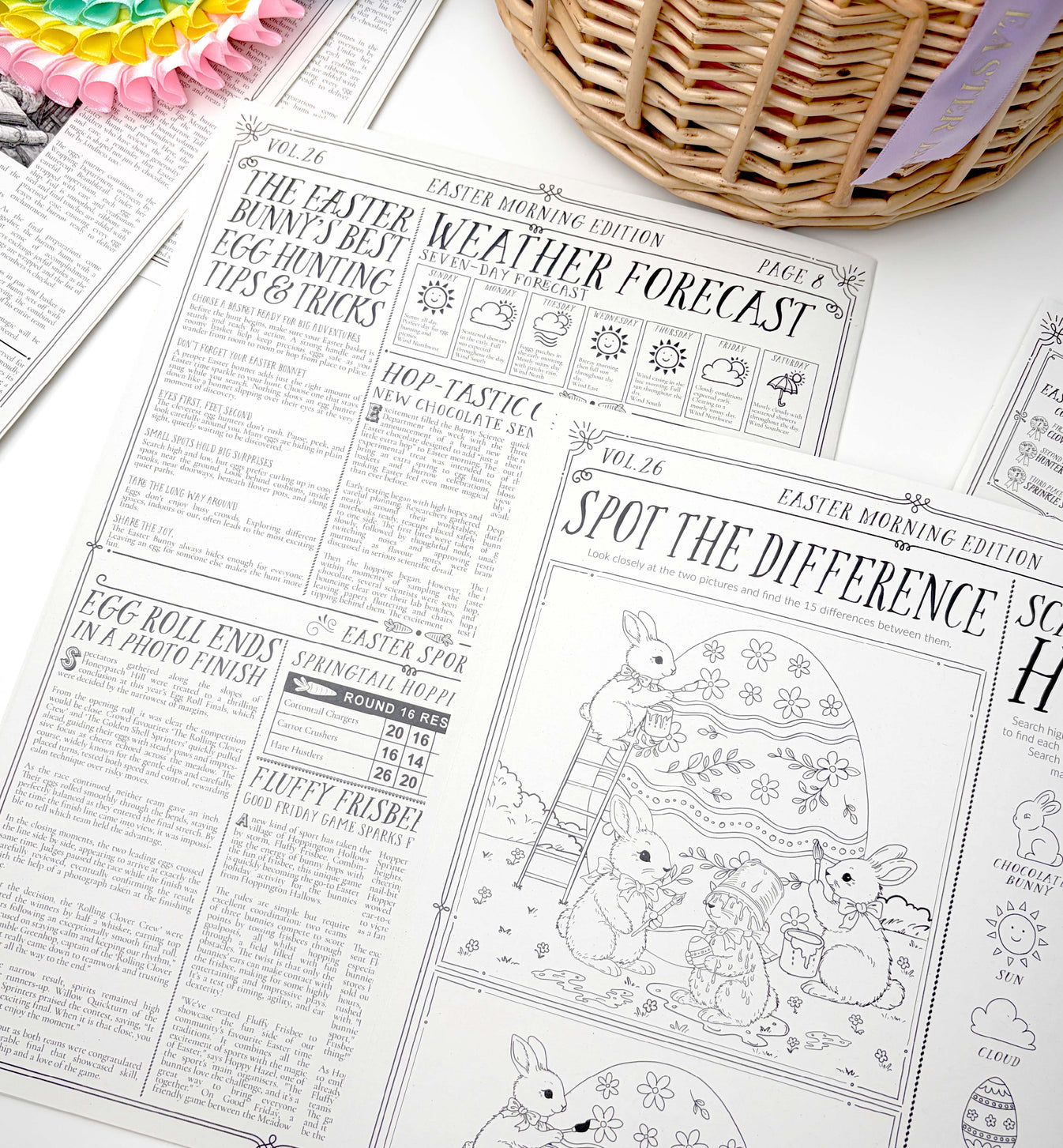 Easter Newspaper Activity Booklet – Black Bow Studio