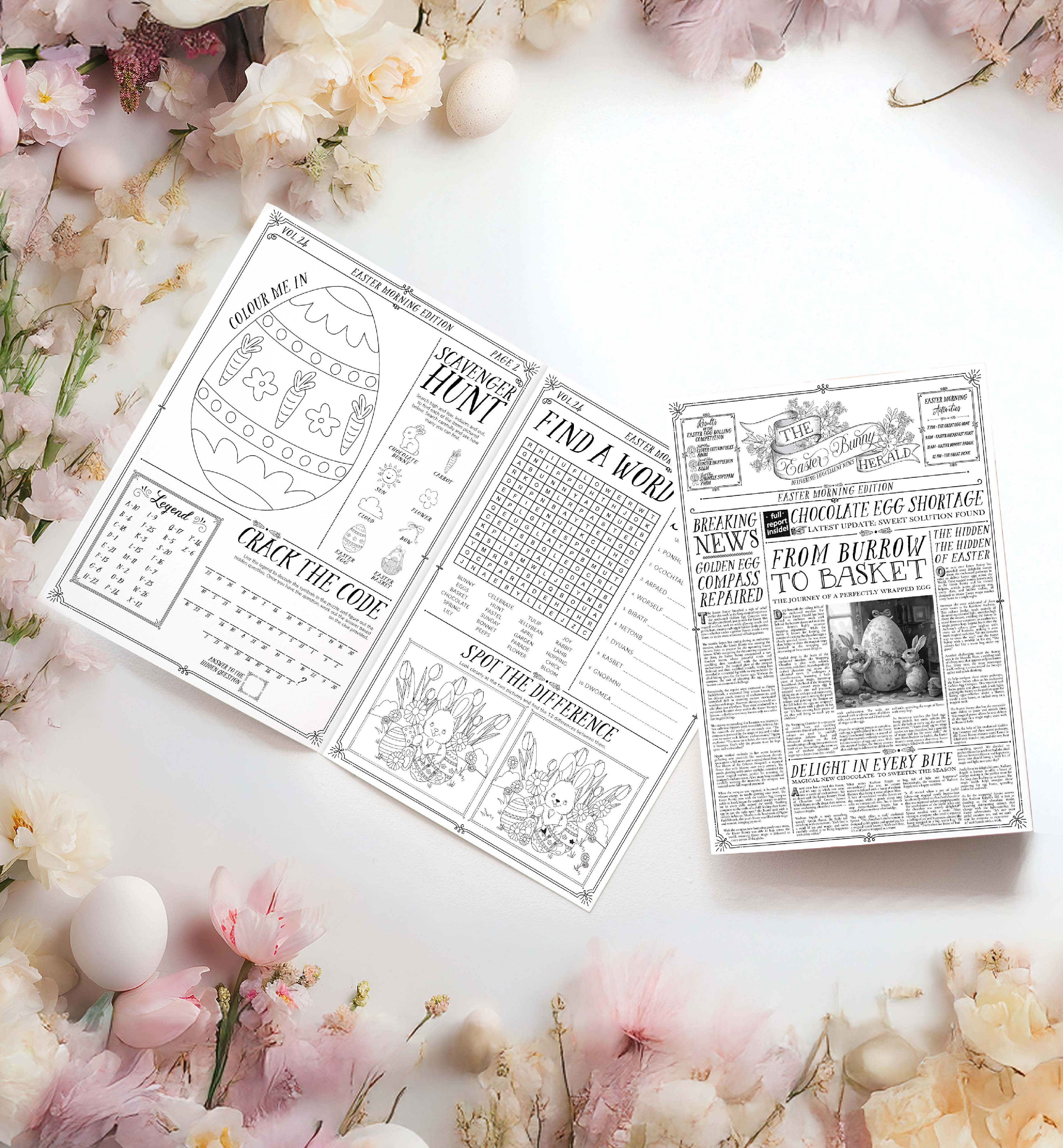 Easter Newspaper Activity Booklet – Black Bow Studio