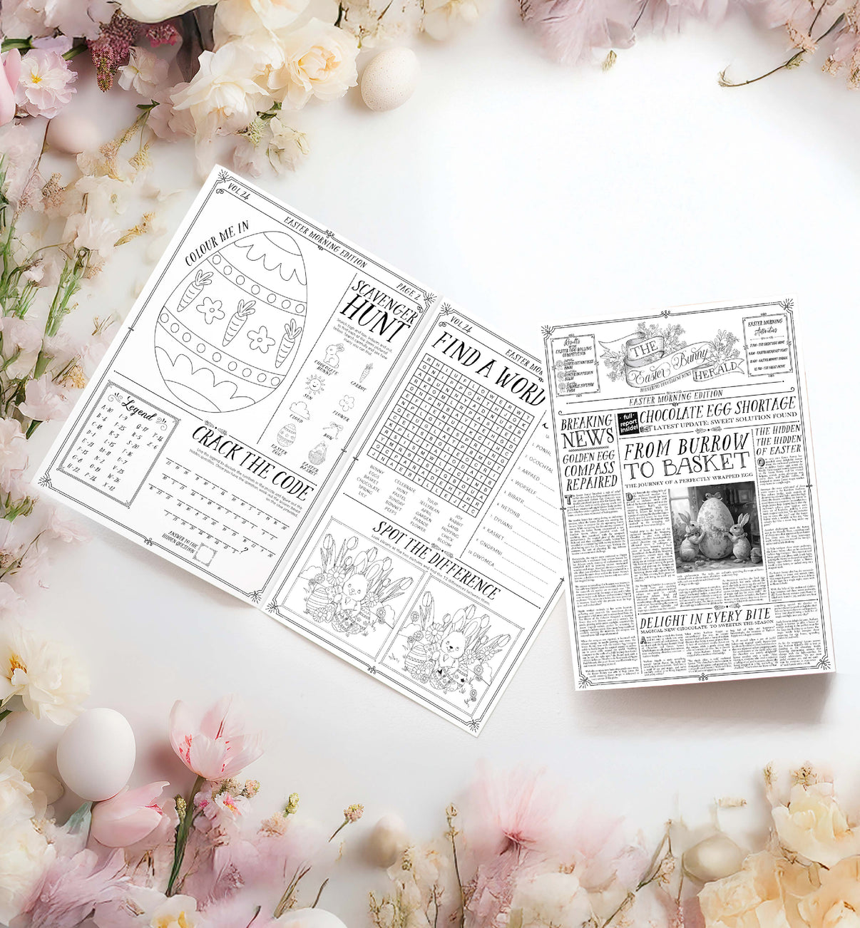 Easter Newspaper Activity Booklet – Black Bow Studio