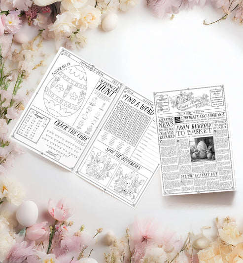 Easter Newspaper Activity Booklet – Black Bow Studio