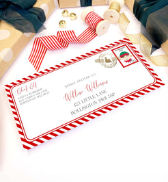 Santa's Workshop Red | Printable Elf Christmas Envelope Template ...