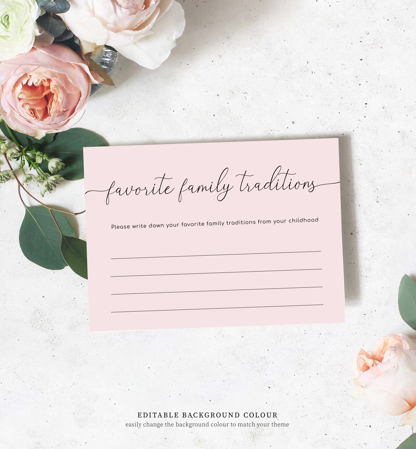 Quinn Script White | Printable Family Tradition Game Template – Black ...