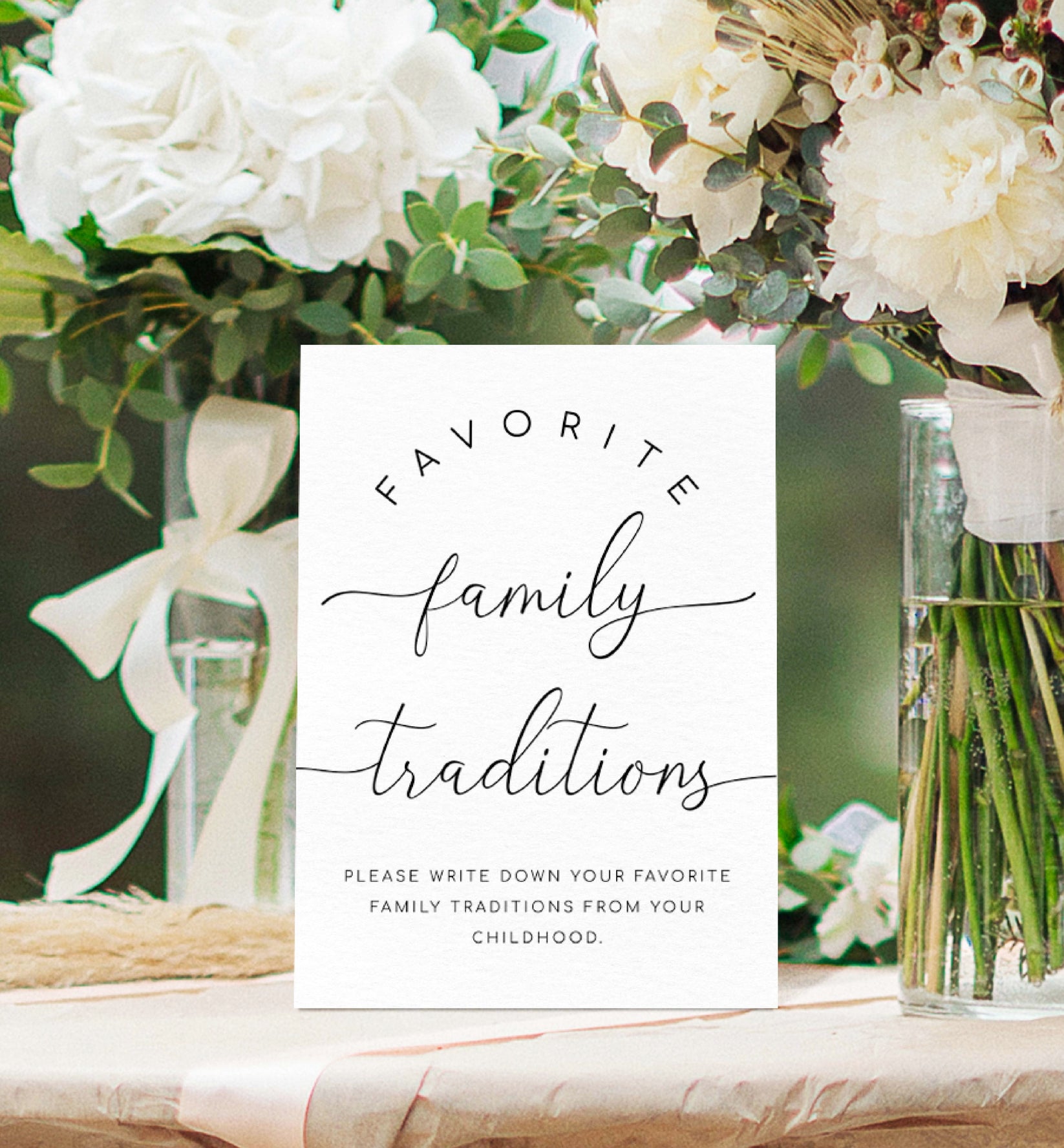 Quinn Script White | Printable Family Tradition Game Template – Black ...