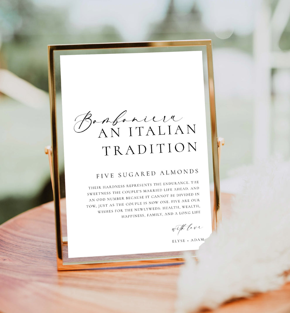 Ellesmere White | Printable An Italian Tradition Sign Template – Black ...