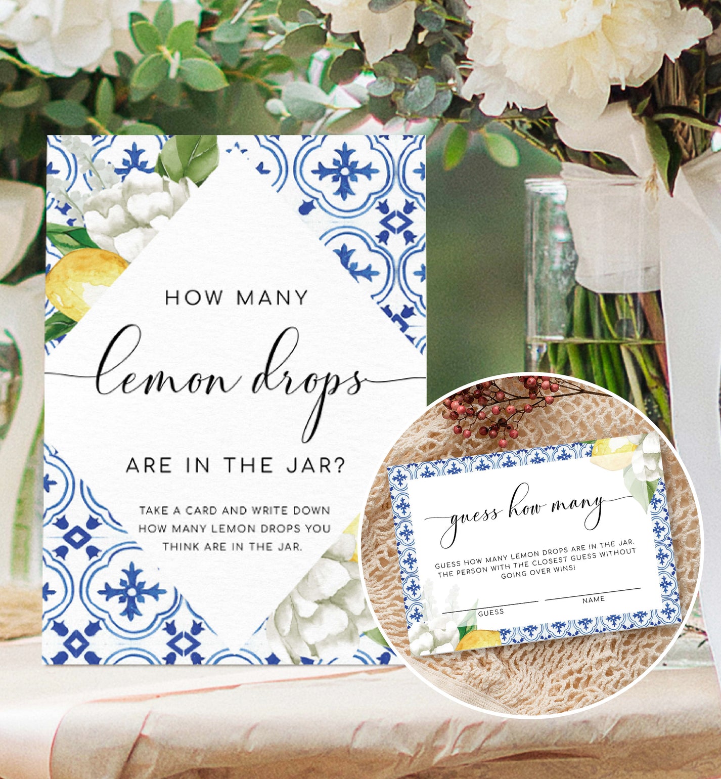 The Med Lemons | Printable Guess How Many Game Sign & Card Template ...