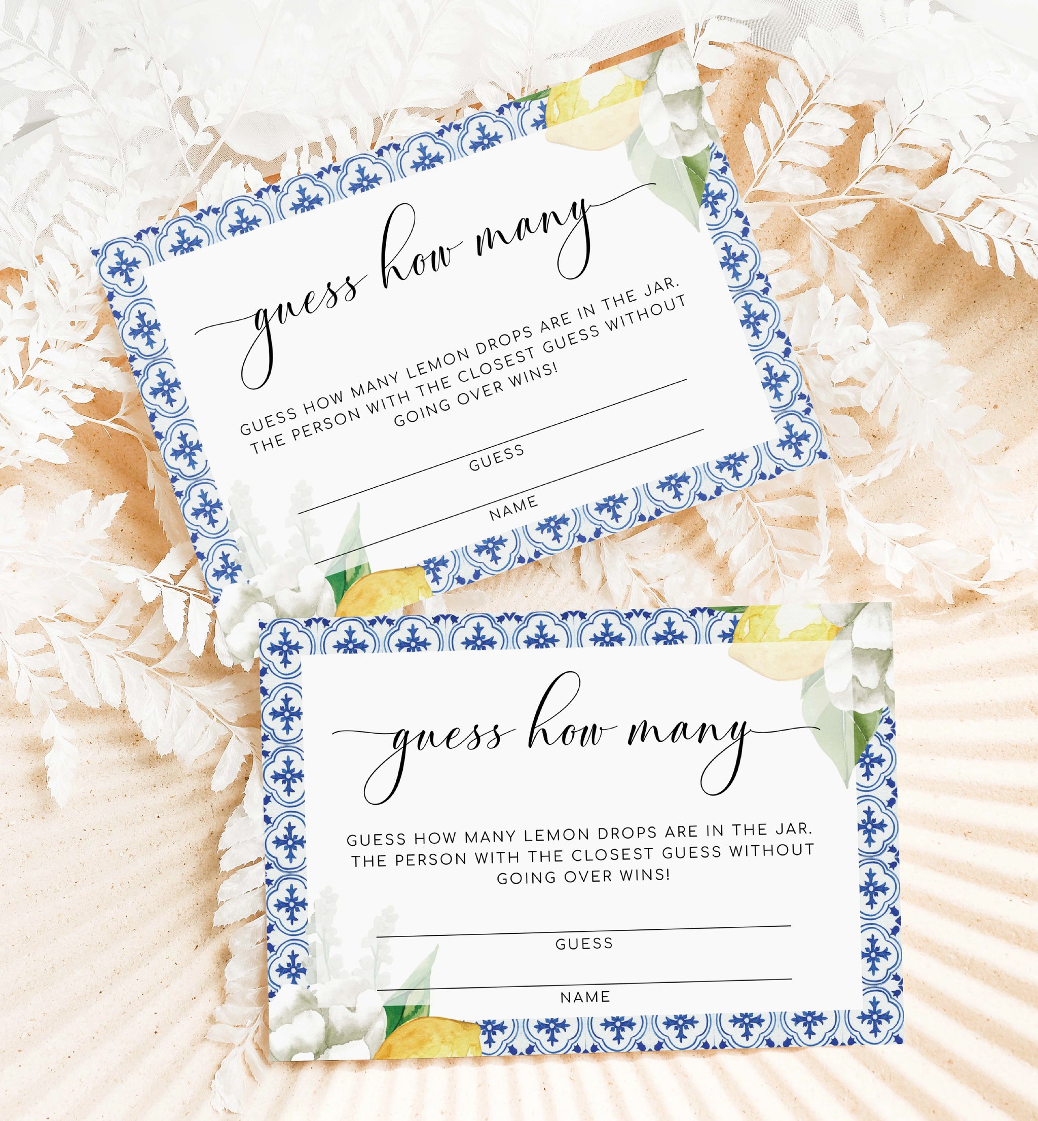 The Med Lemons | Printable Guess How Many Game Sign & Card Template ...