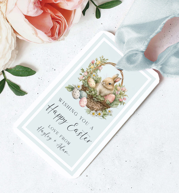 Easter Egg Blue | Printable Happy Easter Tag Template – Black Bow Studio