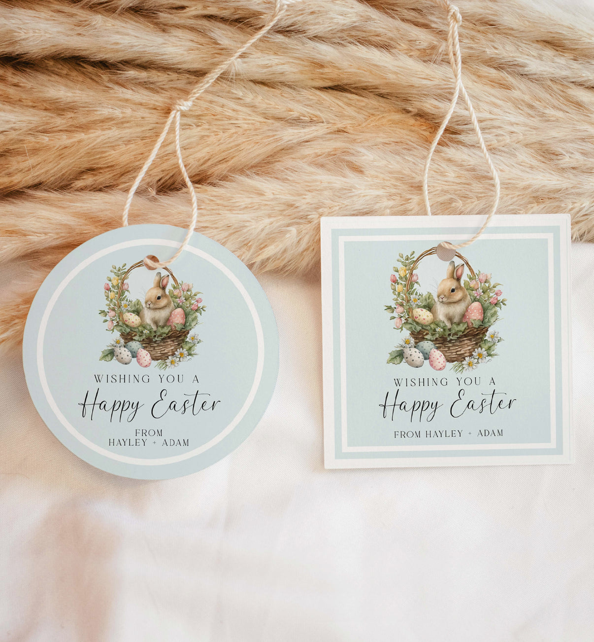 Easter Egg Blue | Printable Happy Easter Tag Template – Black Bow Studio
