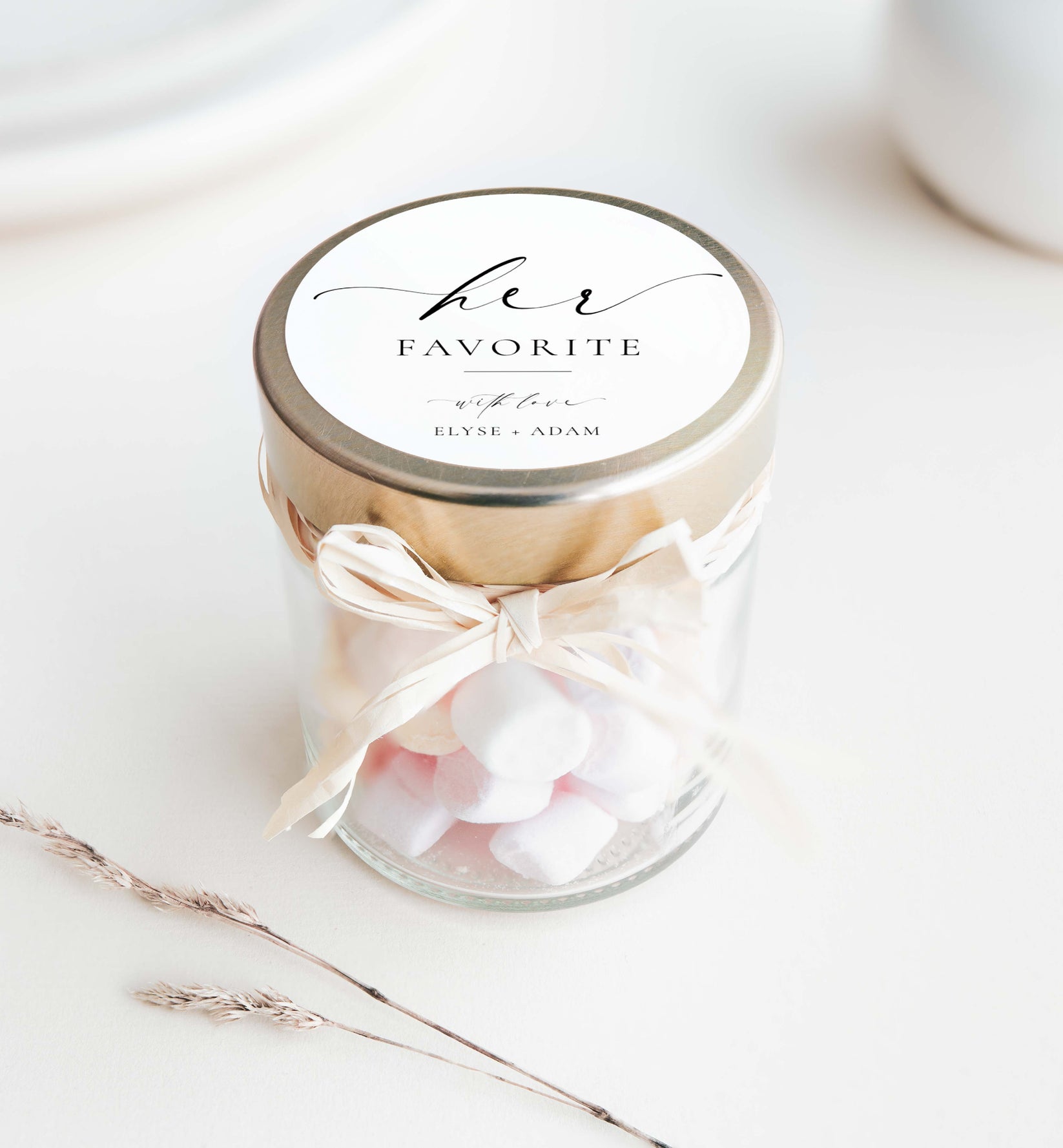 Ellesmere White | Printable His & Her Favourite Favour Tag Template ...
