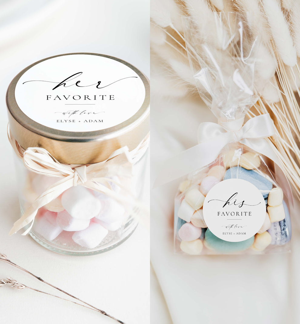 Ellesmere White | Printable His & Her Favourite Favour Tag Template ...