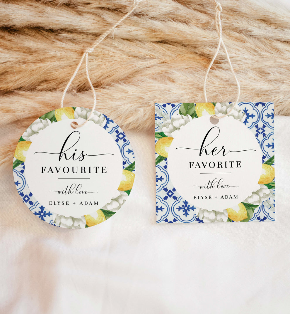 The Med Lemons | Printable His Her Favourite Favour Tags Template ...