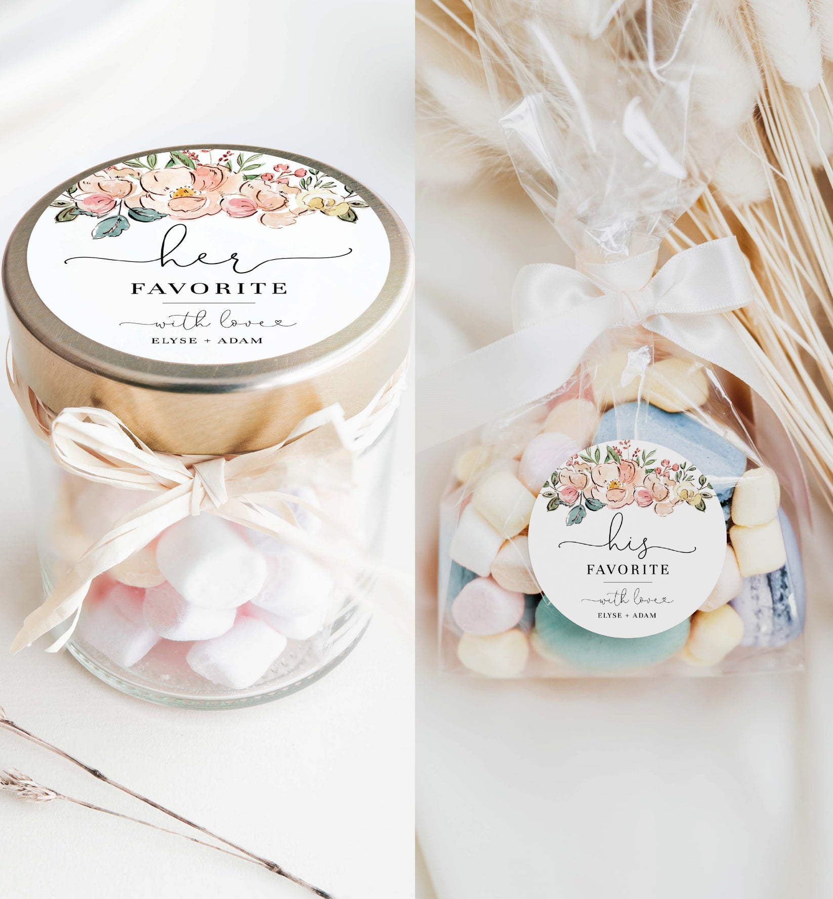 Cambridge Multi | Printable His & Her Favourite Favour Tag Template ...