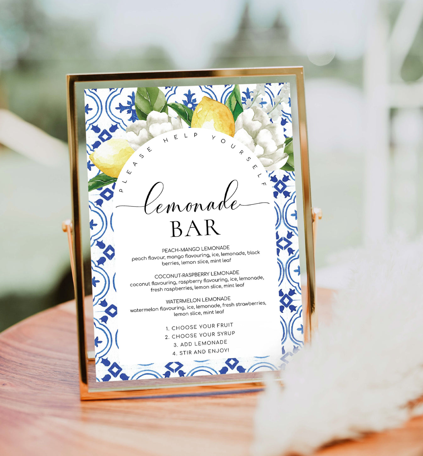 The Med Lemons Arch | Printable Lemonade Bar Sign Template – Black Bow ...