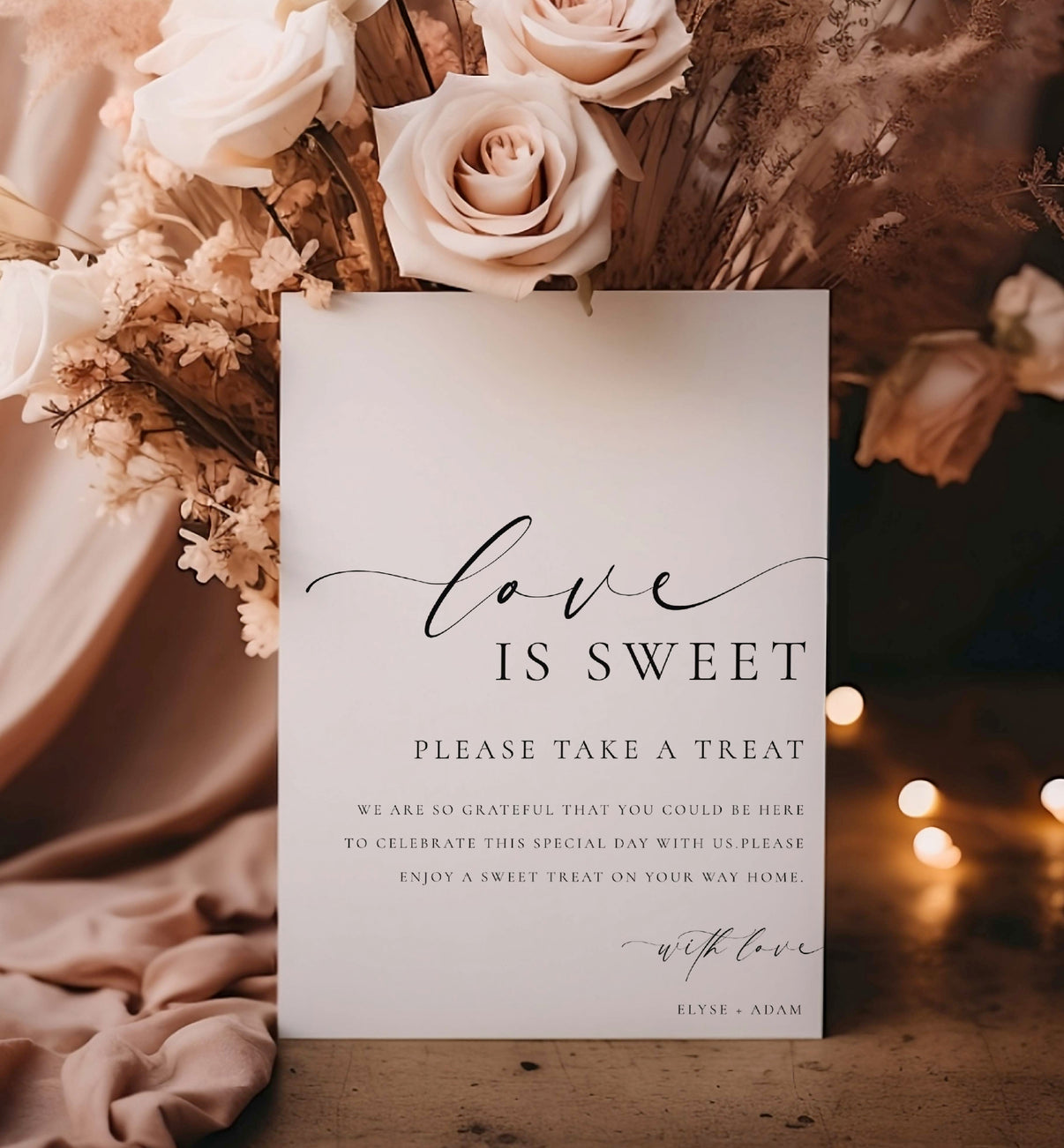 Ellesmere White | Printable Love Is Sweet Sign Template – Black Bow Studio