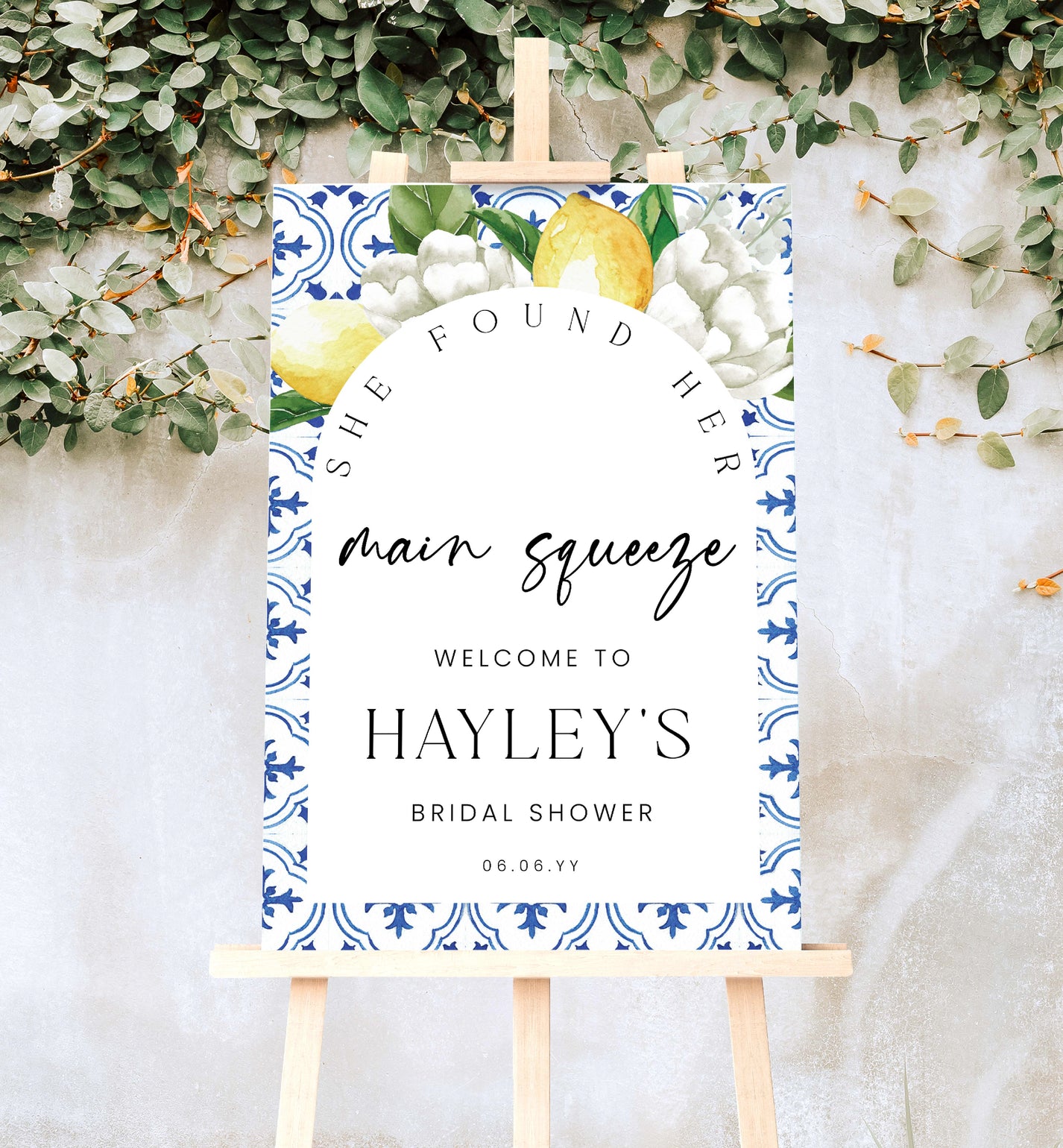 The Med Lemons | Printable Main Squeeze Welcome Sign Template – Black ...