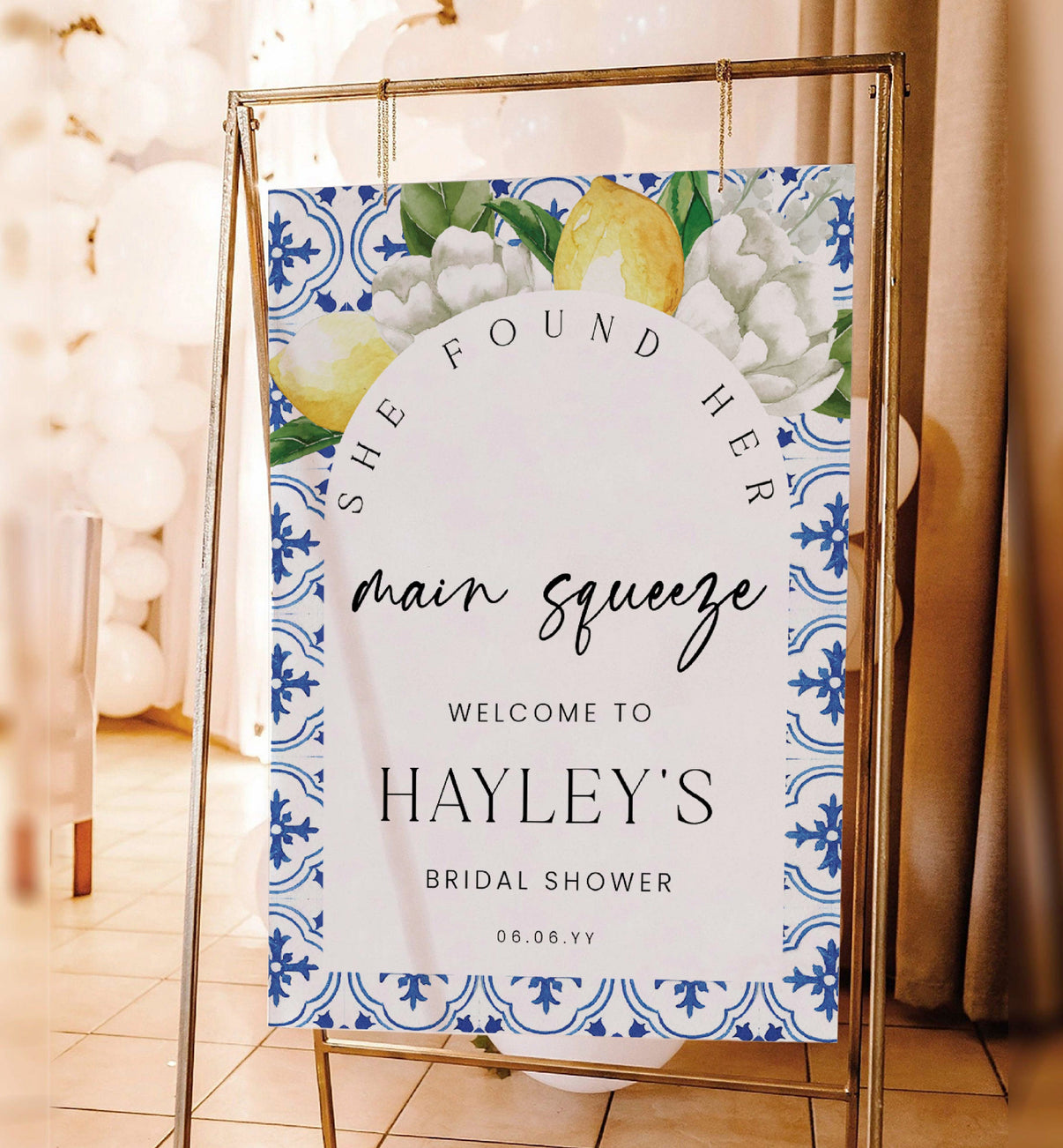 The Med Lemons | Printable Main Squeeze Welcome Sign Template – Black ...