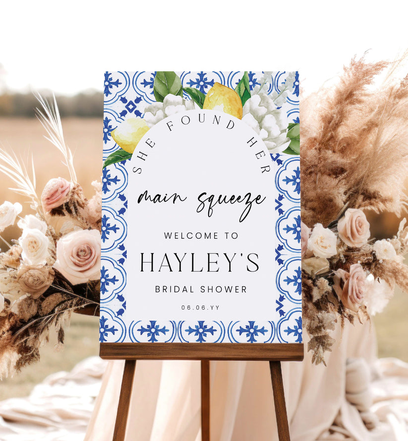 The Med Lemons | Printable Main Squeeze Welcome Sign Template – Black ...