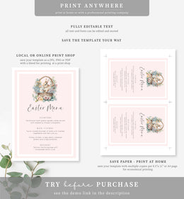 Easter Pink | Printable Menu Template – Black Bow Studio