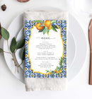 Positano Oranges | Printable Menu Template – Black Bow Studio