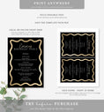 Wave Black Gold | Printable Menu Template – Black Bow Studio