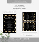 Wave Black Gold | Printable Menu Template – Black Bow Studio