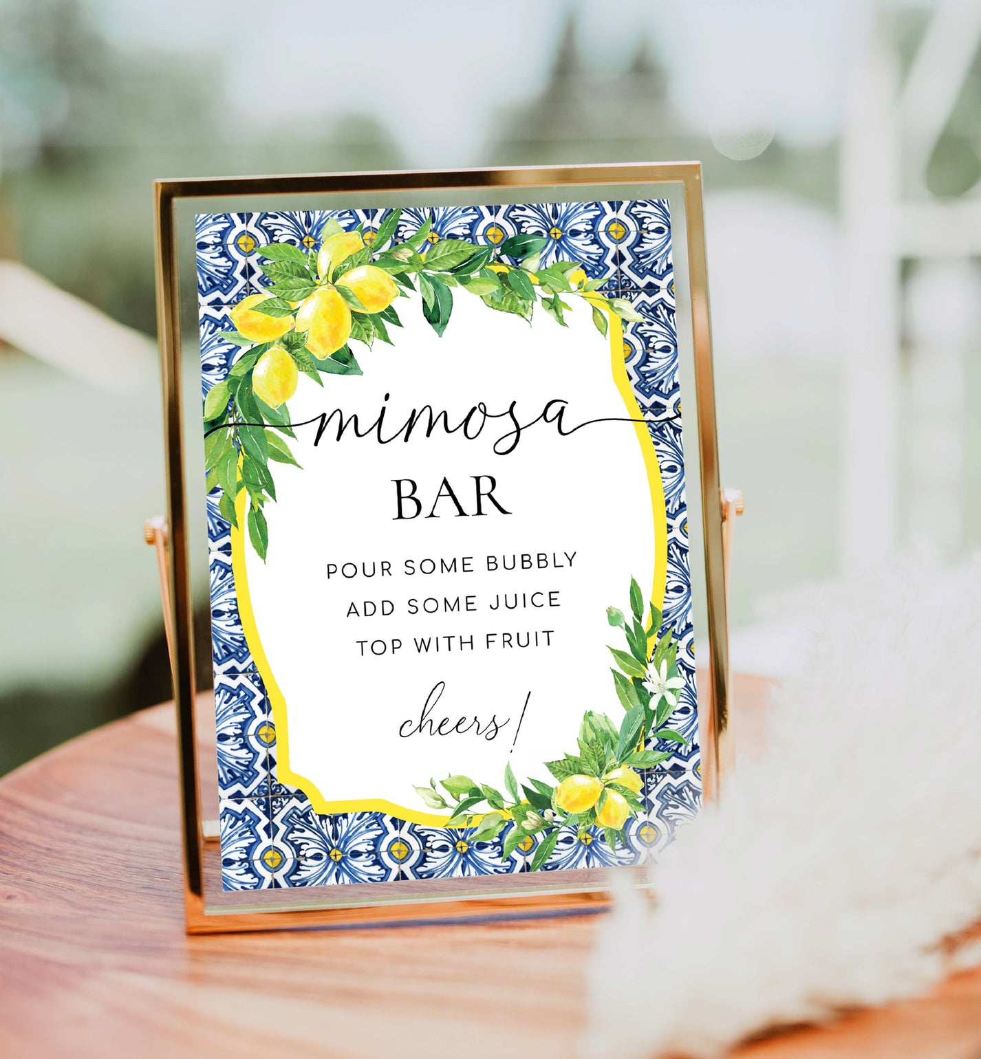 Positano Lemons | Printable Mimosa Bar Sign and Juice Tags Template ...