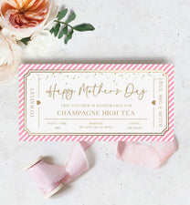 Paintly Pink Gold | Printable Mother's Day HigH Tea Gift Voucher Templ ...