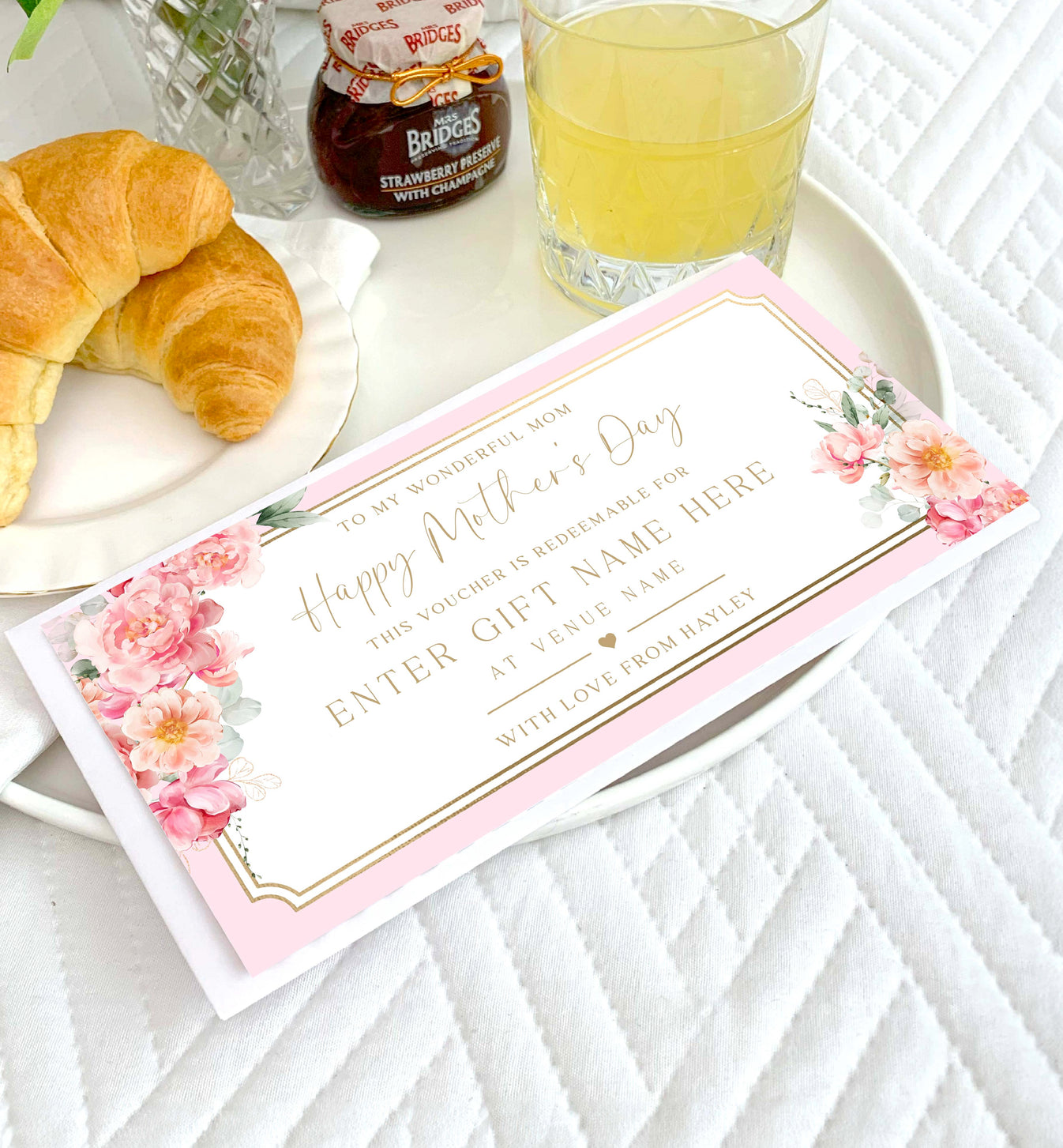 Piper Pink | Printable Mother's Day Gift Voucher Template – Black Bow ...