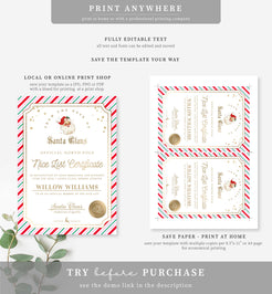Santa's Workshop Pink Multi | Printable Christmas Nice List Certificat ...