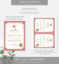 Santa's Workshop Red | Printable Christmas Nice List Certificate Templ ...