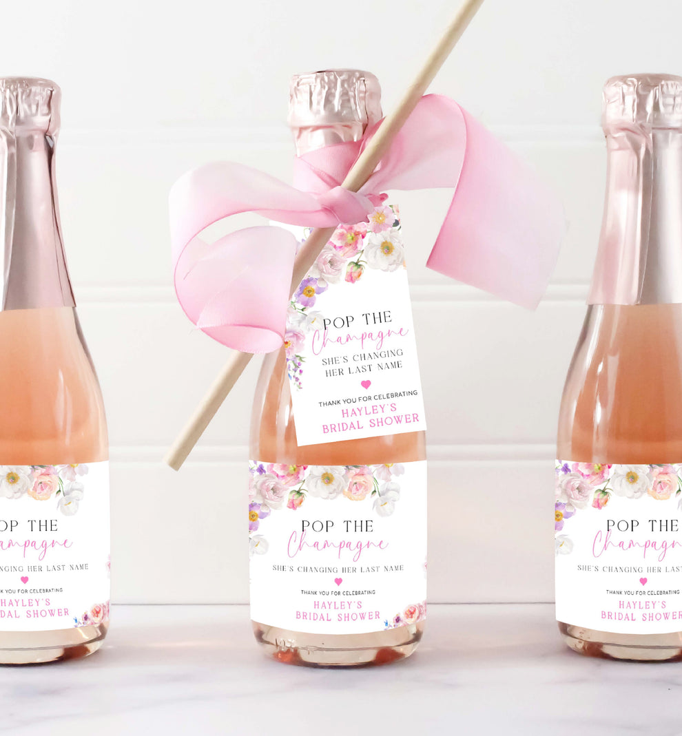 Eloise White | Printable Pop The Champagne Favour Tag Template – Black ...