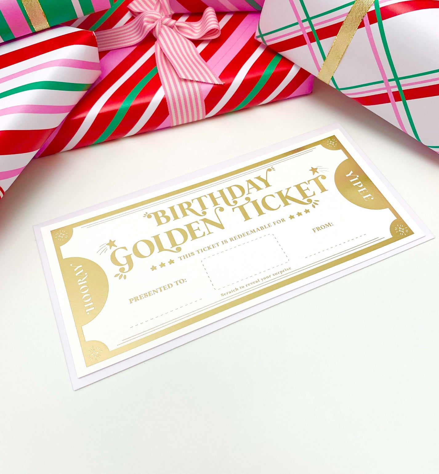 Scratch-off Birthday Golden Ticket Gift Voucher – Black Bow Studio