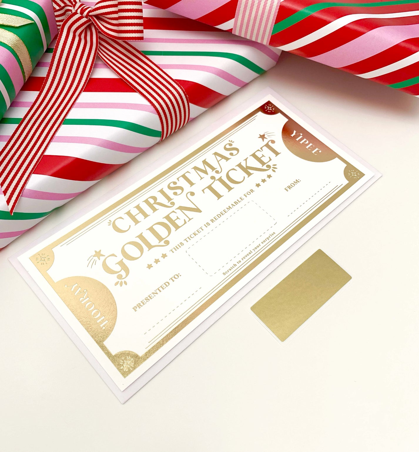 Scratch-off Christmas Golden Ticket Gift Voucher – Black Bow Studio