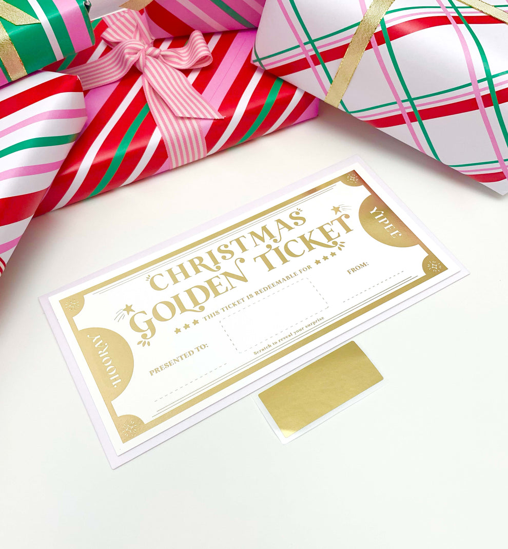 Scratch-off Christmas Golden Ticket Gift Voucher – Black Bow Studio